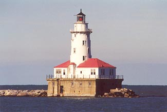 Chicago Harbor Lighthouse, Illinois at Lighthousefriends.com